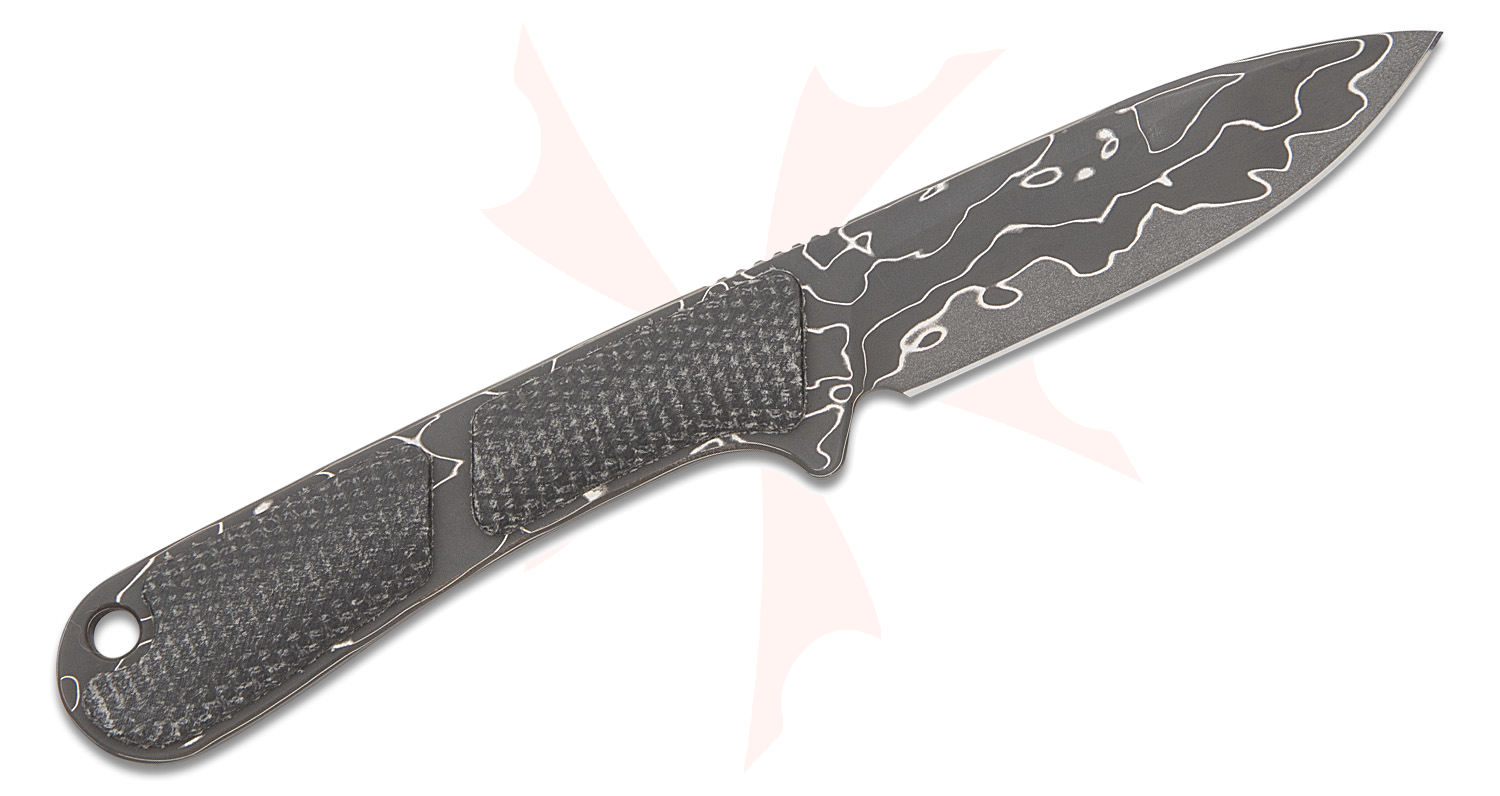 CIVIVI Knives Mini Elementum Fixed Blade Neck Knife 2.24" Damascus Drop ...