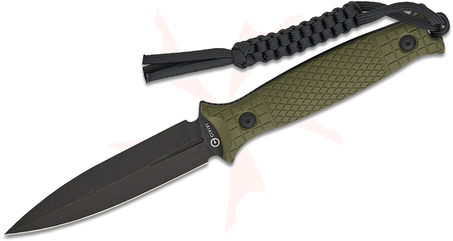 CIVIVI Knives Perfrico Fixed Blade Knife 4.49" 14C28N Black Stonewashed ...
