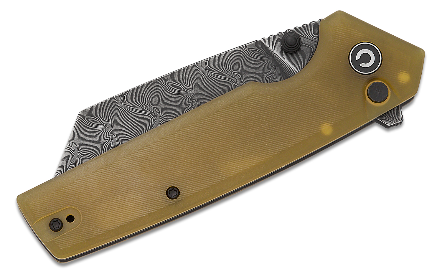 CIVIVI Knives Amirite Button Lock Flipper Knife 3.48" Damascus Modified ...