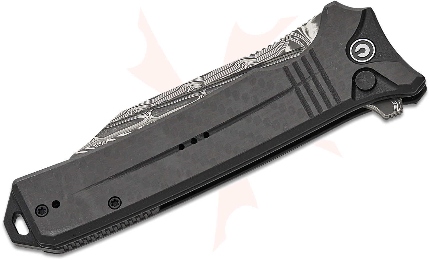 CIVIVI Knives Neurohaptic Button Lock Flipper Knife 3.74" Damascus Clip ...