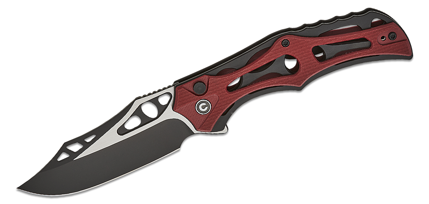 CIVIVI Knives Biophase Button Lock Flipper Knife 3.48" Nitro-V Black ...