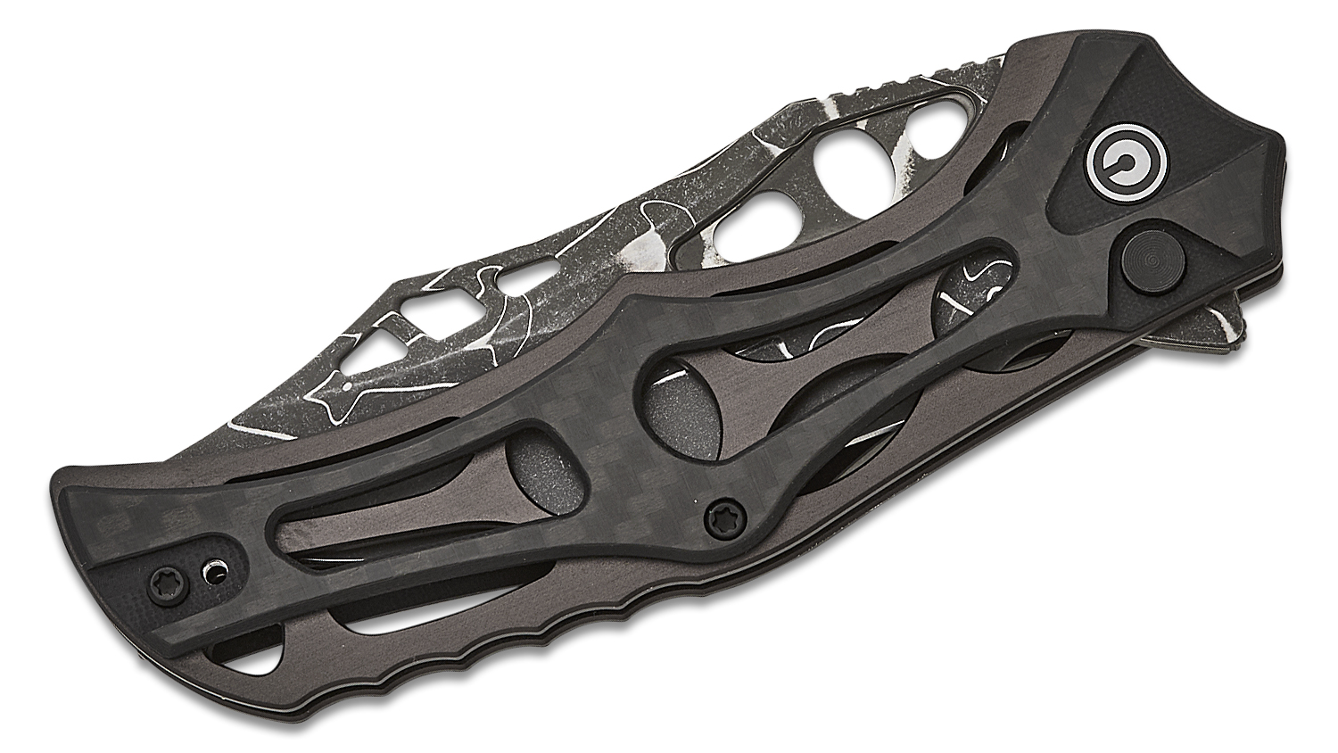 CIVIVI Knives Biophase Button Lock Flipper Knife 3.48" Damascus Clip ...