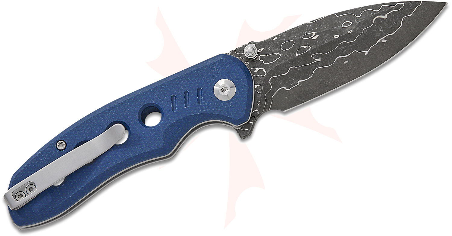 CIVIVI Knives Triptych Button Lock Flipper Knife 2.97" Damascus ...