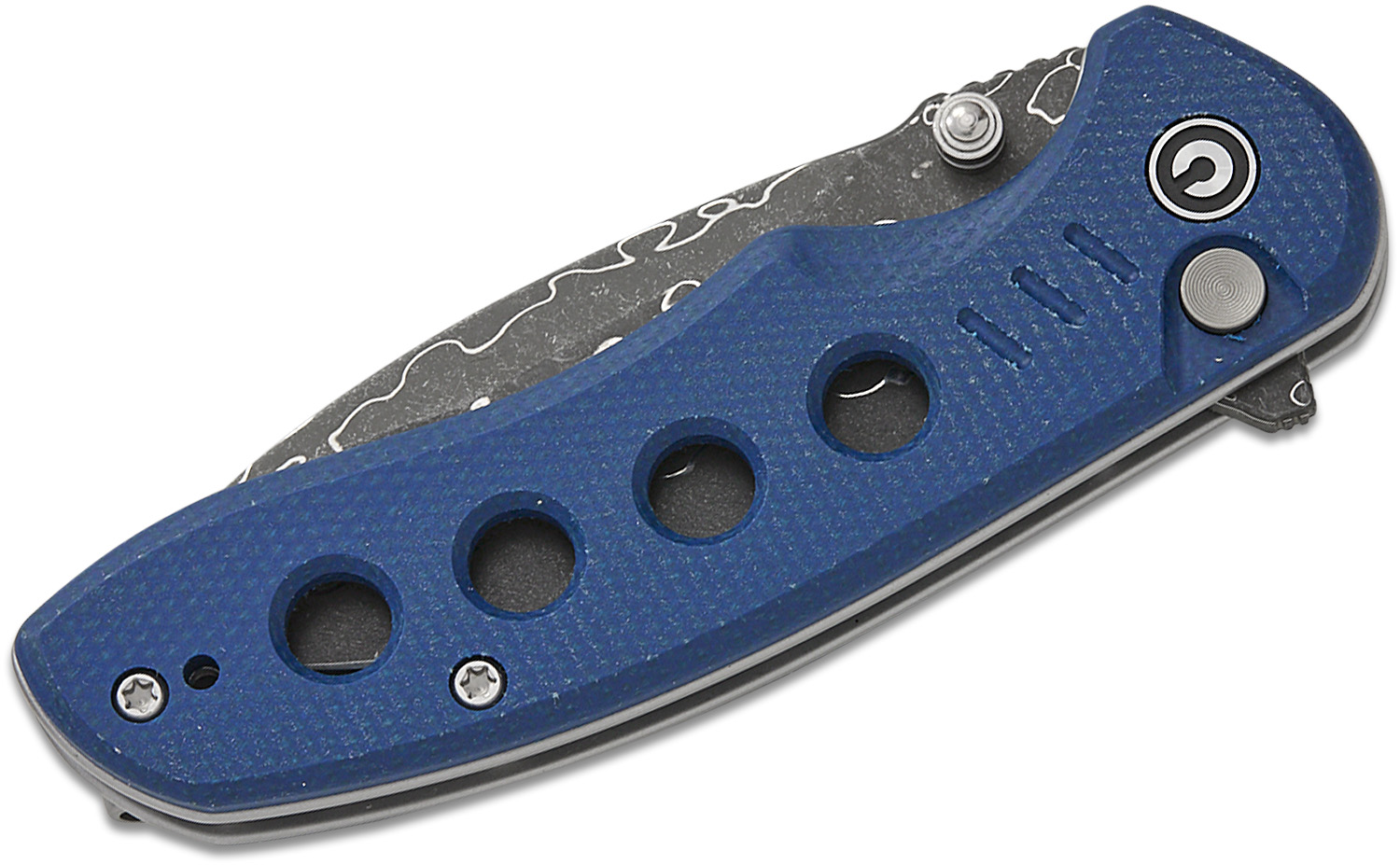 CIVIVI Knives Triptych Button Lock Flipper Knife 2.97" Damascus ...