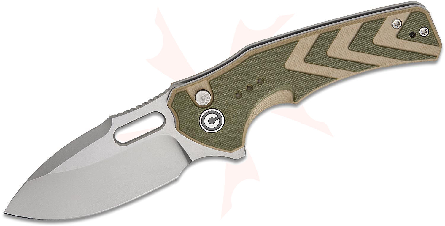CIVIVI Knives Vexron Button Lock Flipper Knife 2.98" 14C28N Stonewashed ...