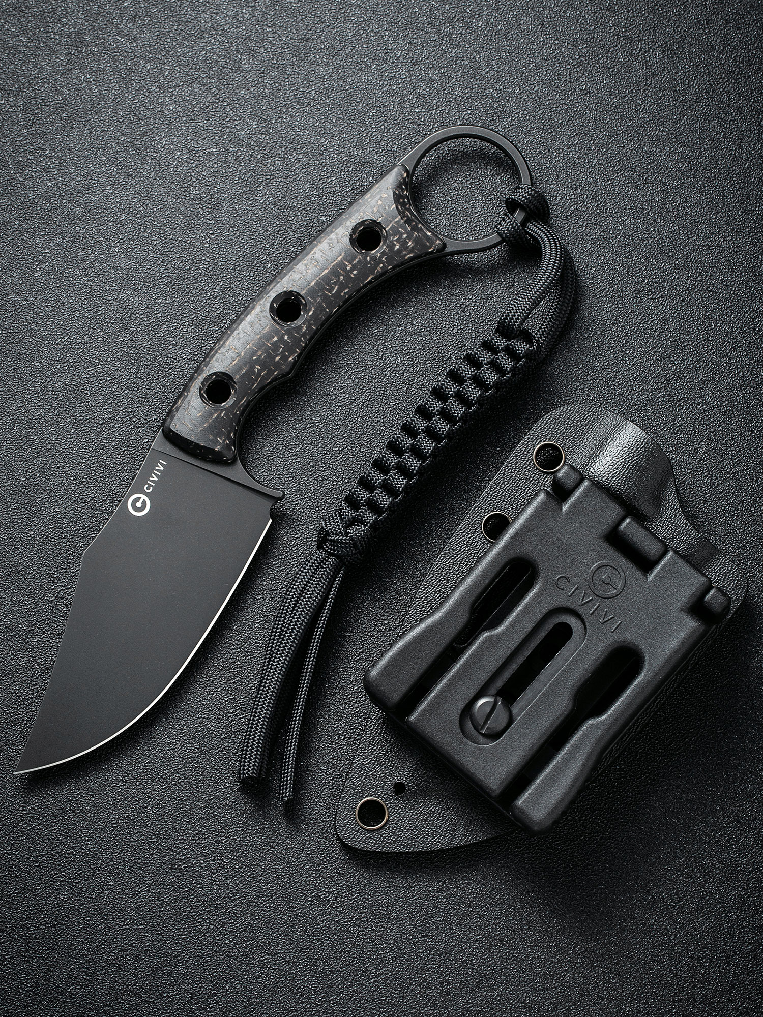 CIVIVI Knives Midwatch Fixed Blade Knife 3.39" N690 Black Stonewashed ...