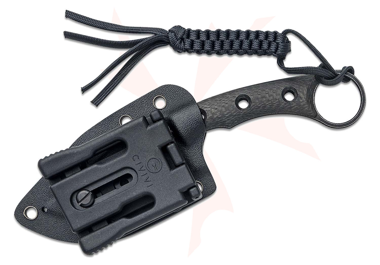 CIVIVI Knives Midwatch Fixed Blade Knife 3.39" Damascus Clip Point ...