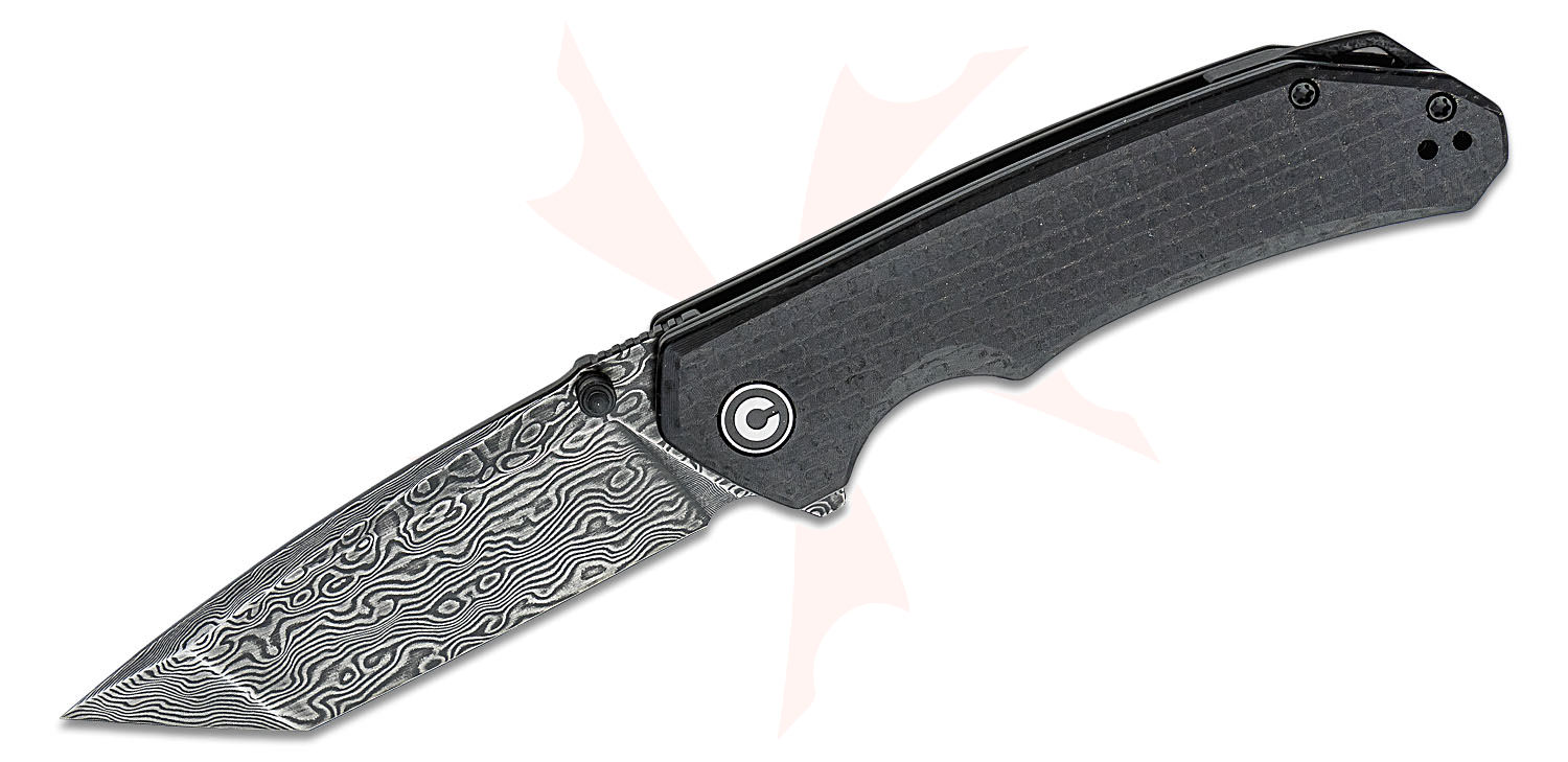 CIVIVI Knives C2023DS-1 Brazen Flipper Knife 3.46" Damascus Tanto Blade ...