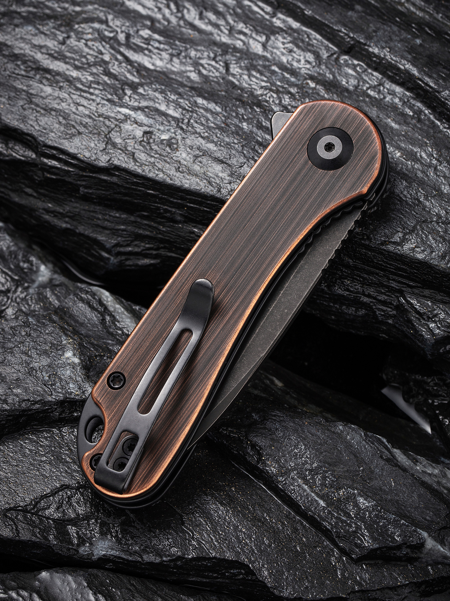 CIVIVI Knives C907T-B Elementum Tanto Flipper Knife 2.96" D2 Black ...