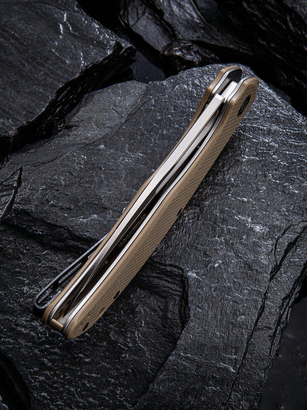 CIVIVI Knives C915B Vexer Flipper Knife 3.96" D2 Satin Spear Point, Tan ...