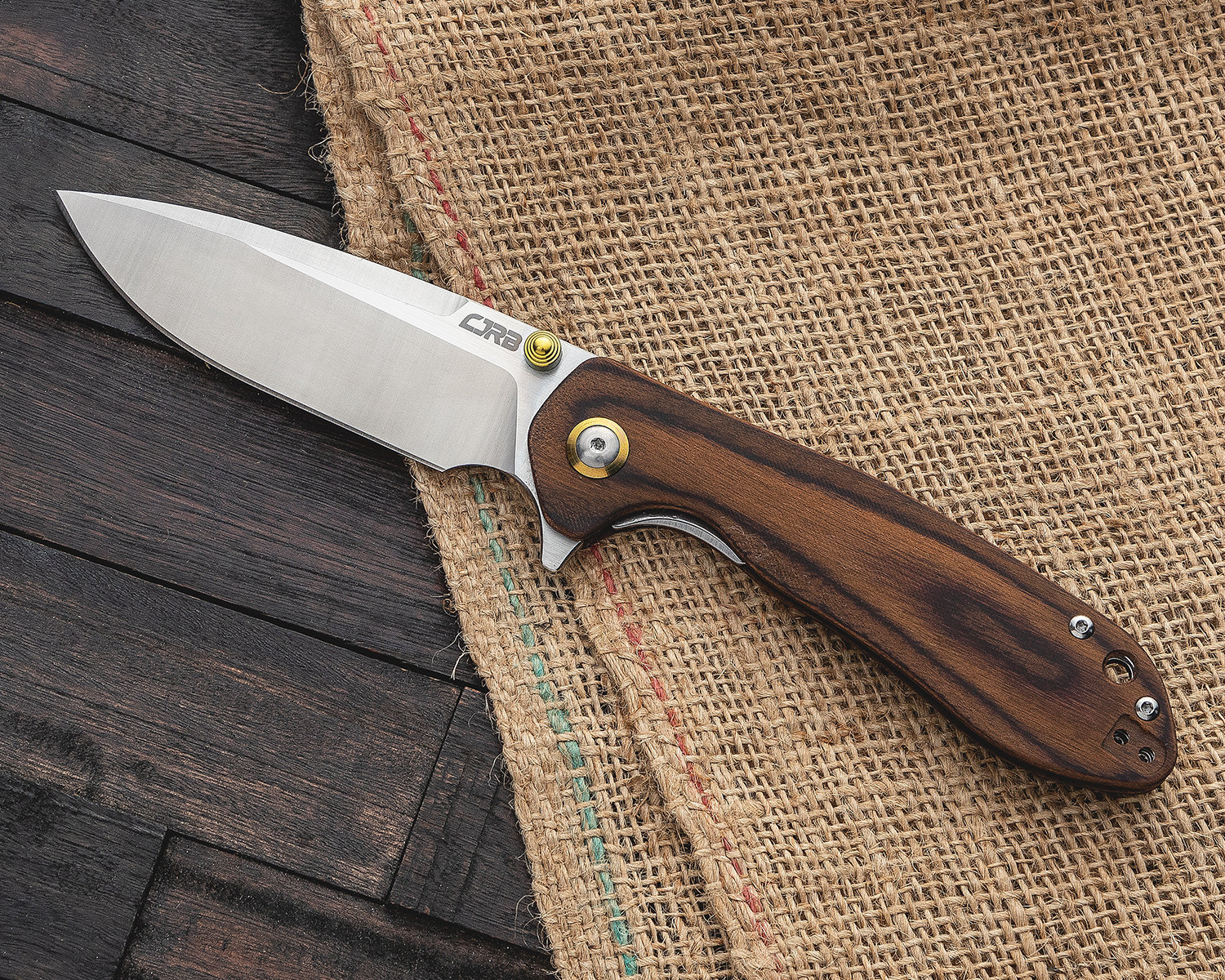 CJRB Cutlery Scoria Flipper Knife 3.48" AR-RPM9 Satin Drop Point Blade ...