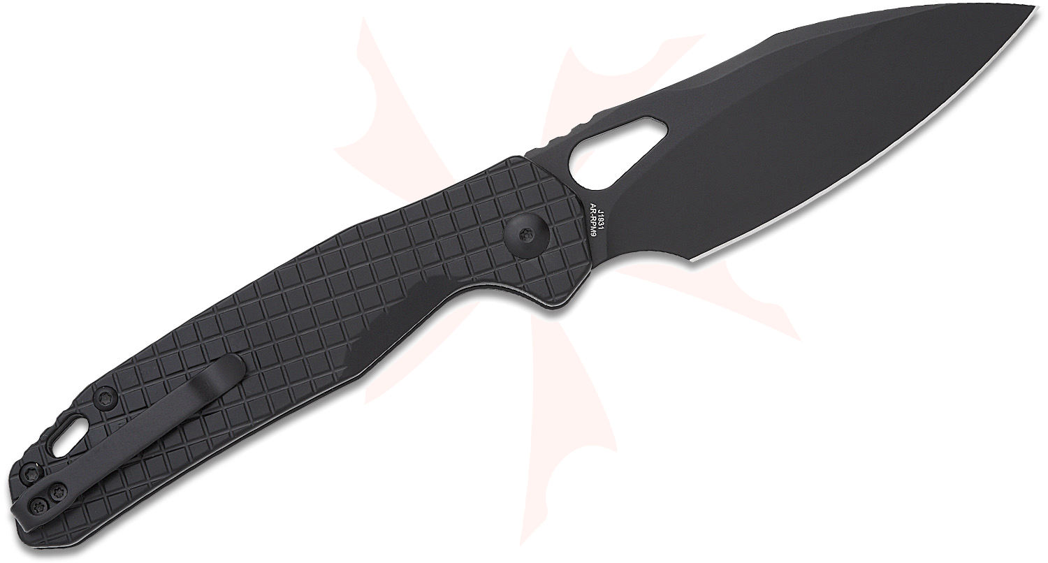 CJRB Cutlery Frack Button Lock Folding Knife 3.9" AR-RPM9 Black Drop ...