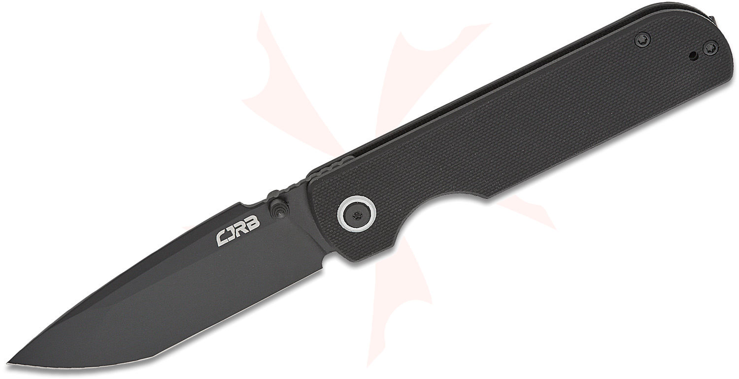 CJRB Cutlery Nova Folding Knife 3.45" AR-RPM9 Black PVD Tanto Blade ...