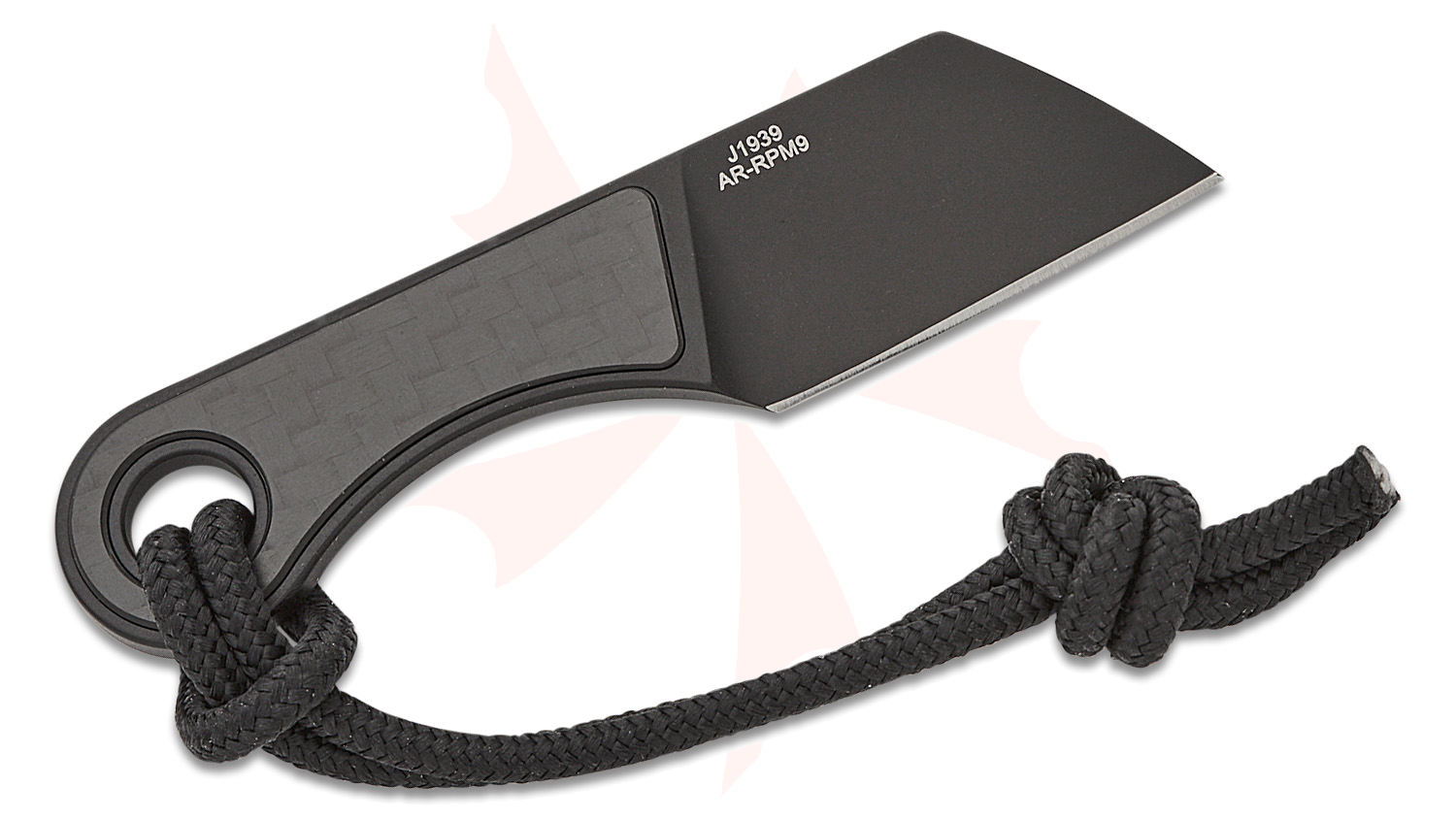 CJRB Cutlery Chip Fixed Blade Neck Knife 1.23" AR-RPM9 Black PVD ...