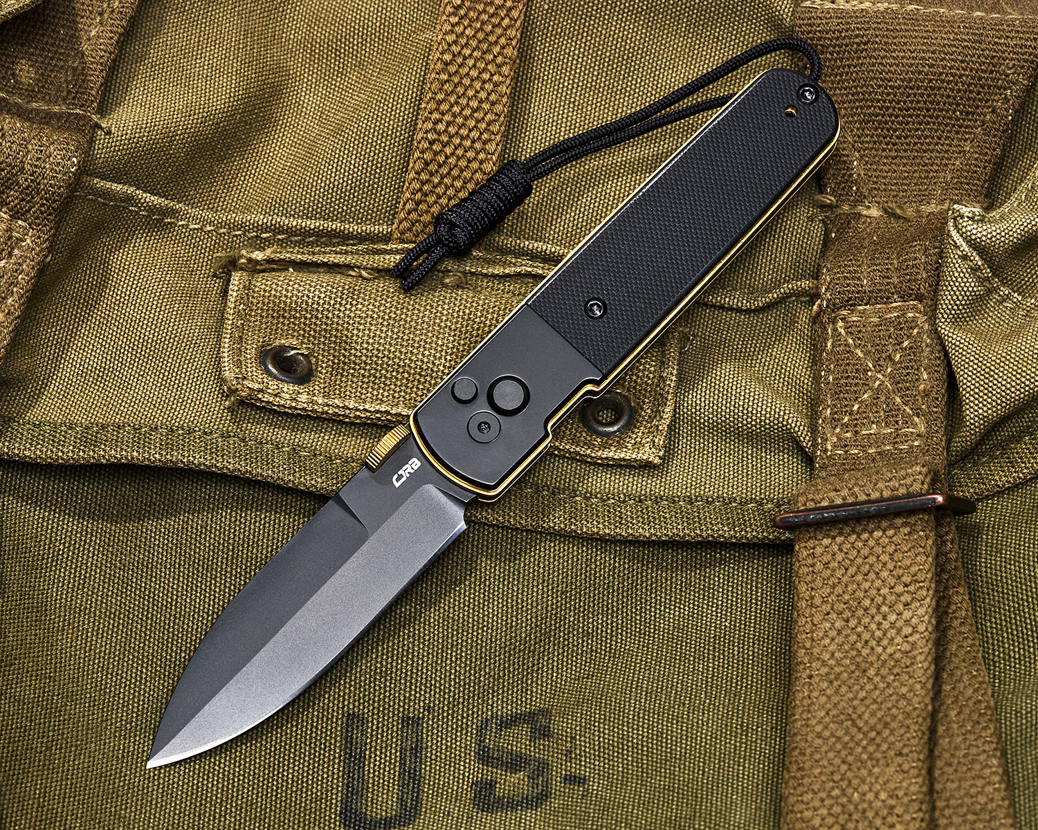CJRB Cutlery Locust Button Lock Folding Knife 3.15" AR-RPM9 Black PVD ...