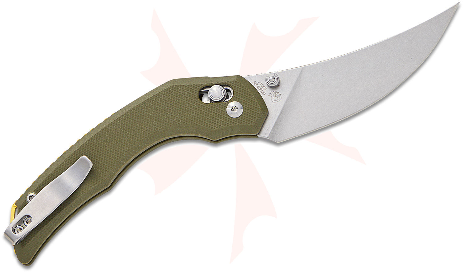 CJRB Cutlery Dusty Rhodes Nanner Crossbar Lock Front Flipper Knife 3.23 ...
