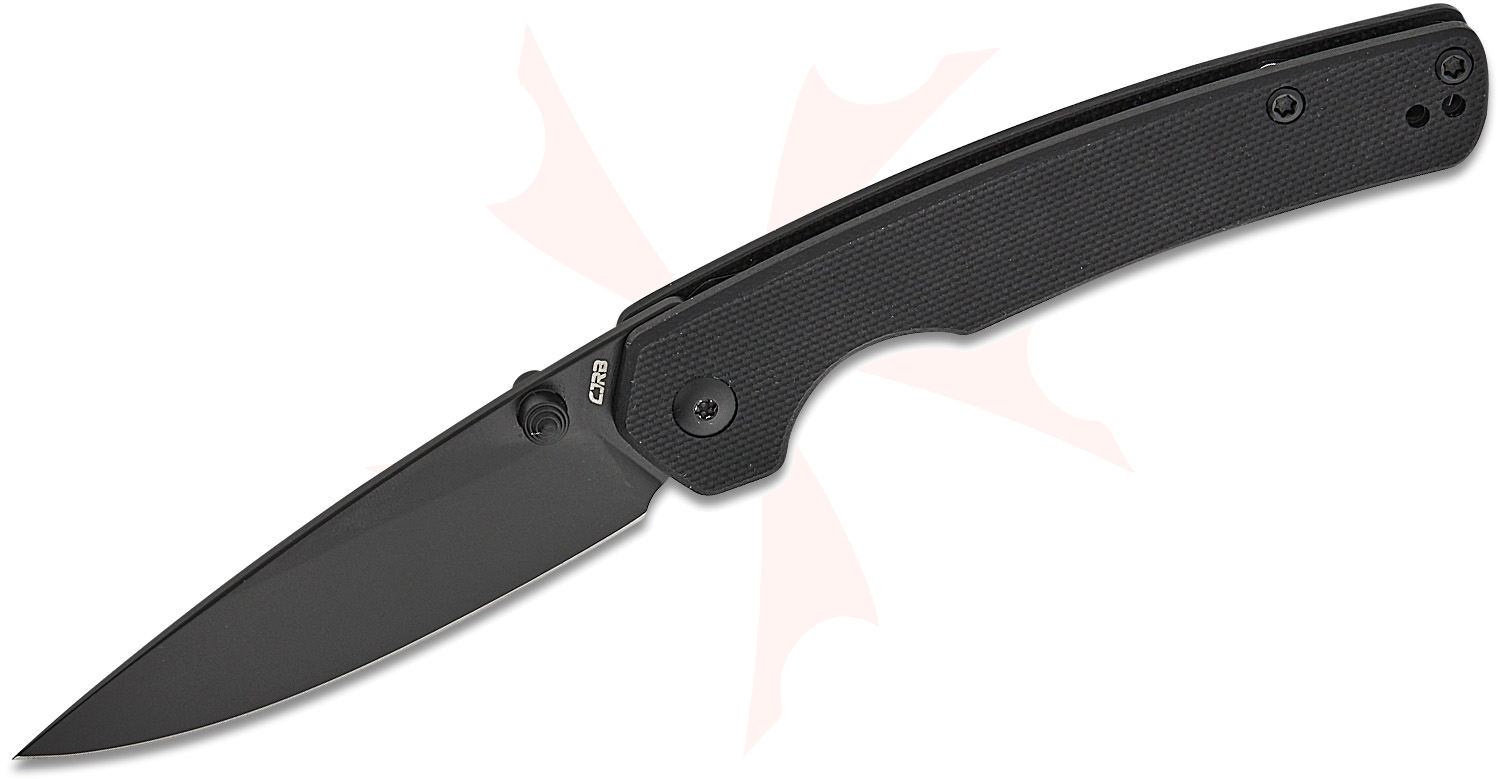 CJRB Cutlery Kain Folding Knife 2.95" AR-RPM9 Black Stonewashed Drop Point Blade, Black G10 ...