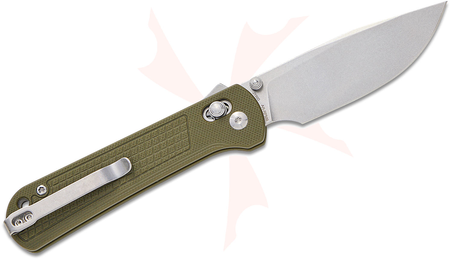 CJRB Cutlery Bolt Recoil-Lock V2 Folding Knife 3.25" AR-RPM9 Stonewashed Drop Point Blade, Green ...