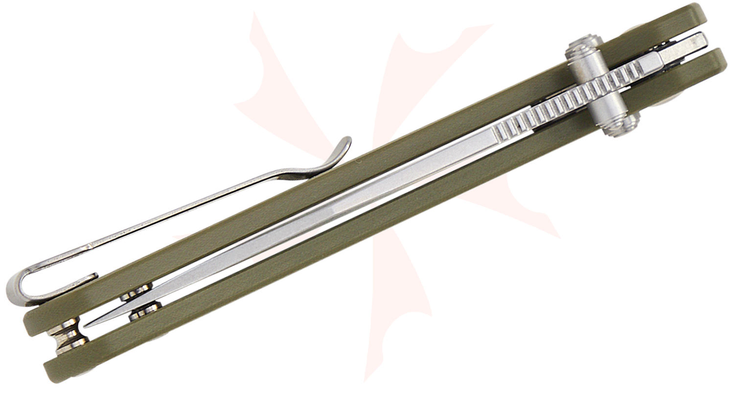 CJRB Cutlery Bolt Recoil-Lock V2 Folding Knife 3.25" AR-RPM9 Stonewashed Drop Point Blade, Green ...