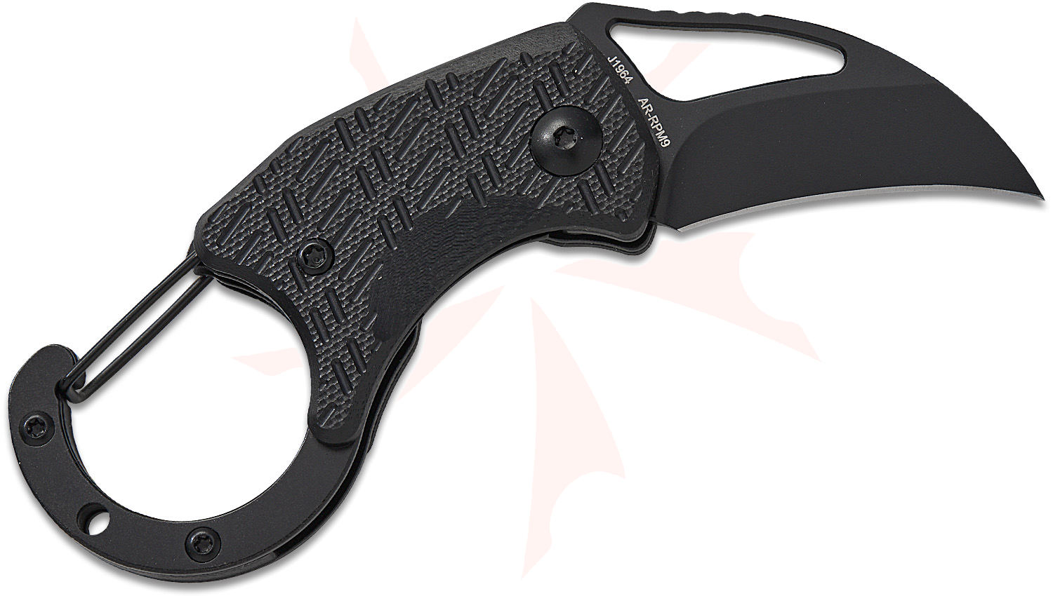 CJRB Cutlery Anansi Carabiner Folding Knife 1.61" AR-RPM9 Black PVD ...