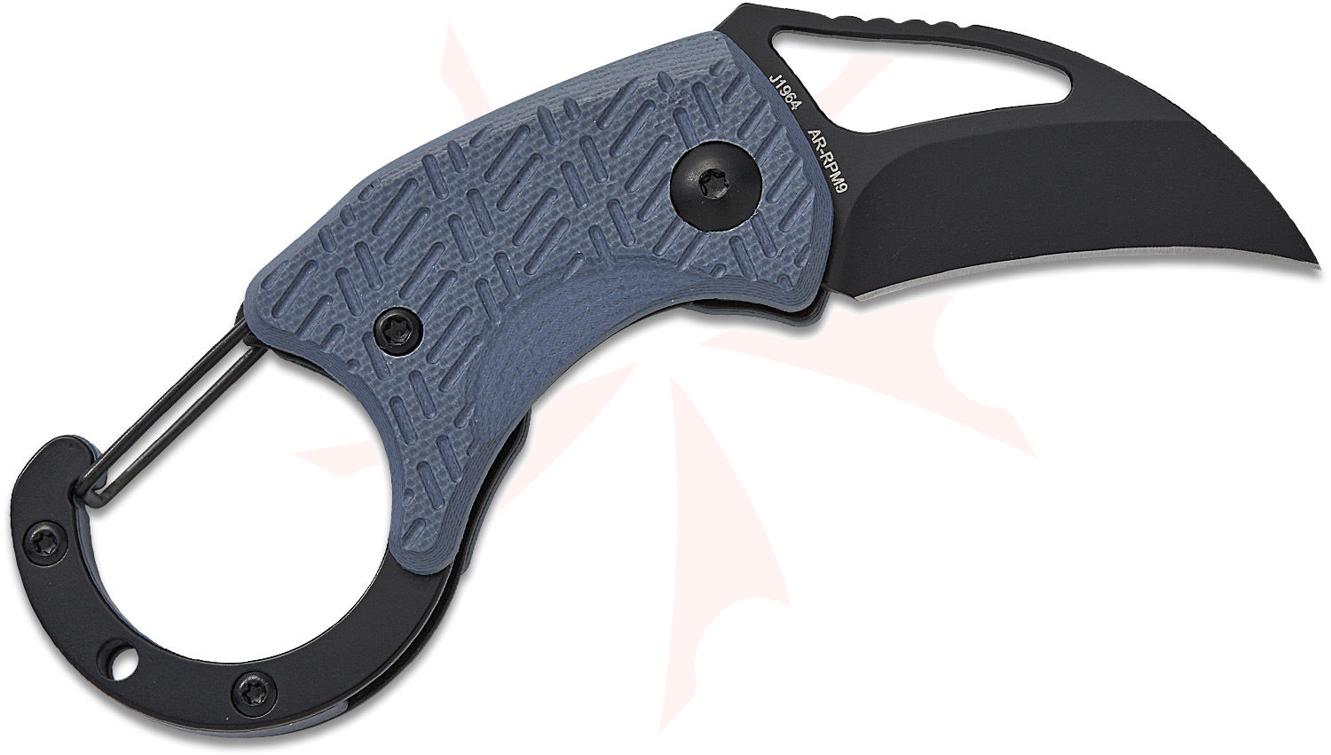 CJRB Cutlery Anansi Carabiner Folding Knife 1.61" AR-RPM9 Black PVD ...
