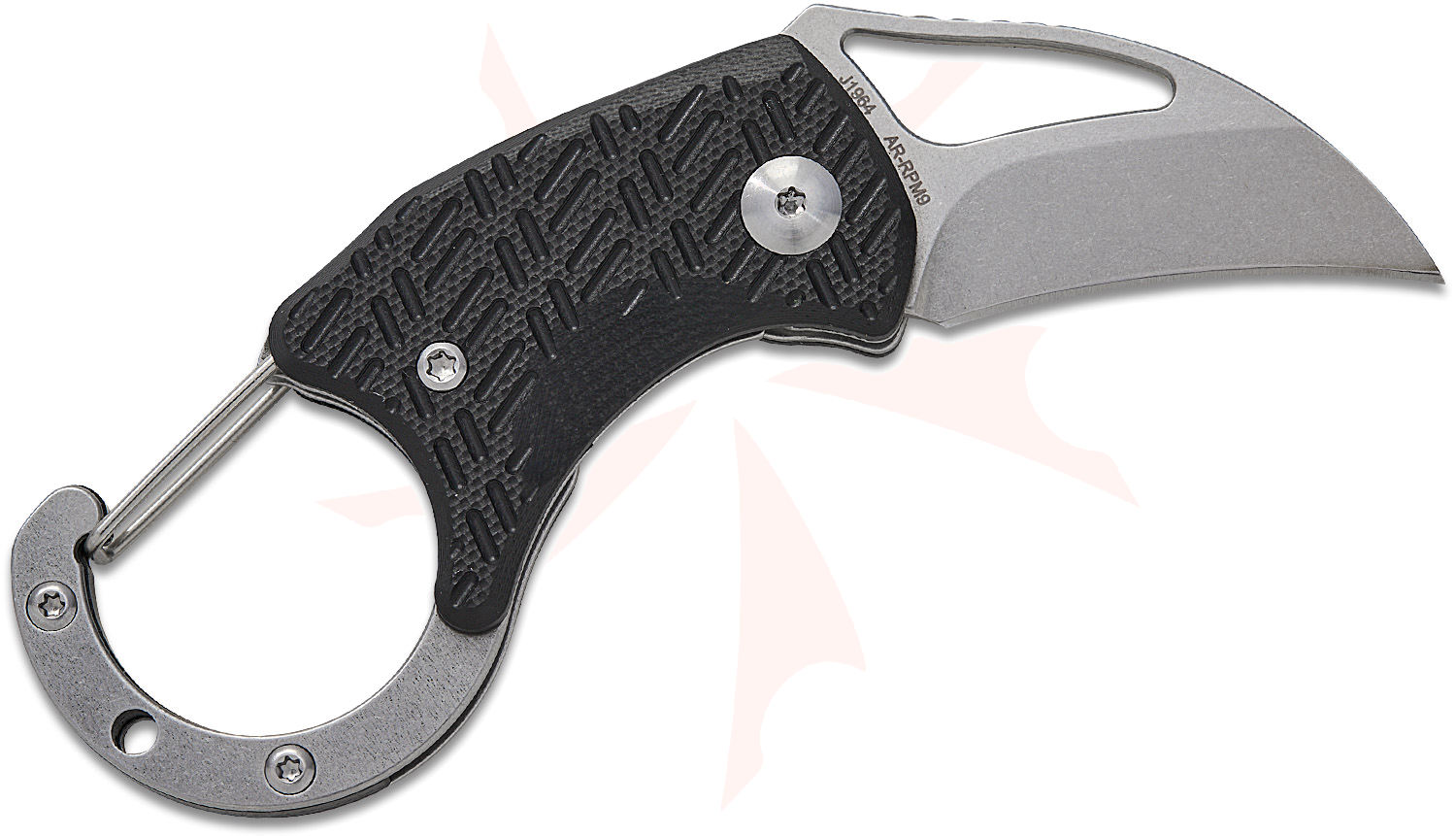 CJRB Cutlery Anansi Carabiner Folding Knife 1.61" AR-RPM9 Stonewashed ...