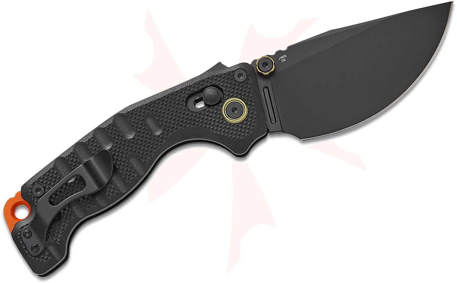 CJRB Cutlery Doubletap Recoil-Lock V2 Folding Knife 3.86" D2 Black PVD ...
