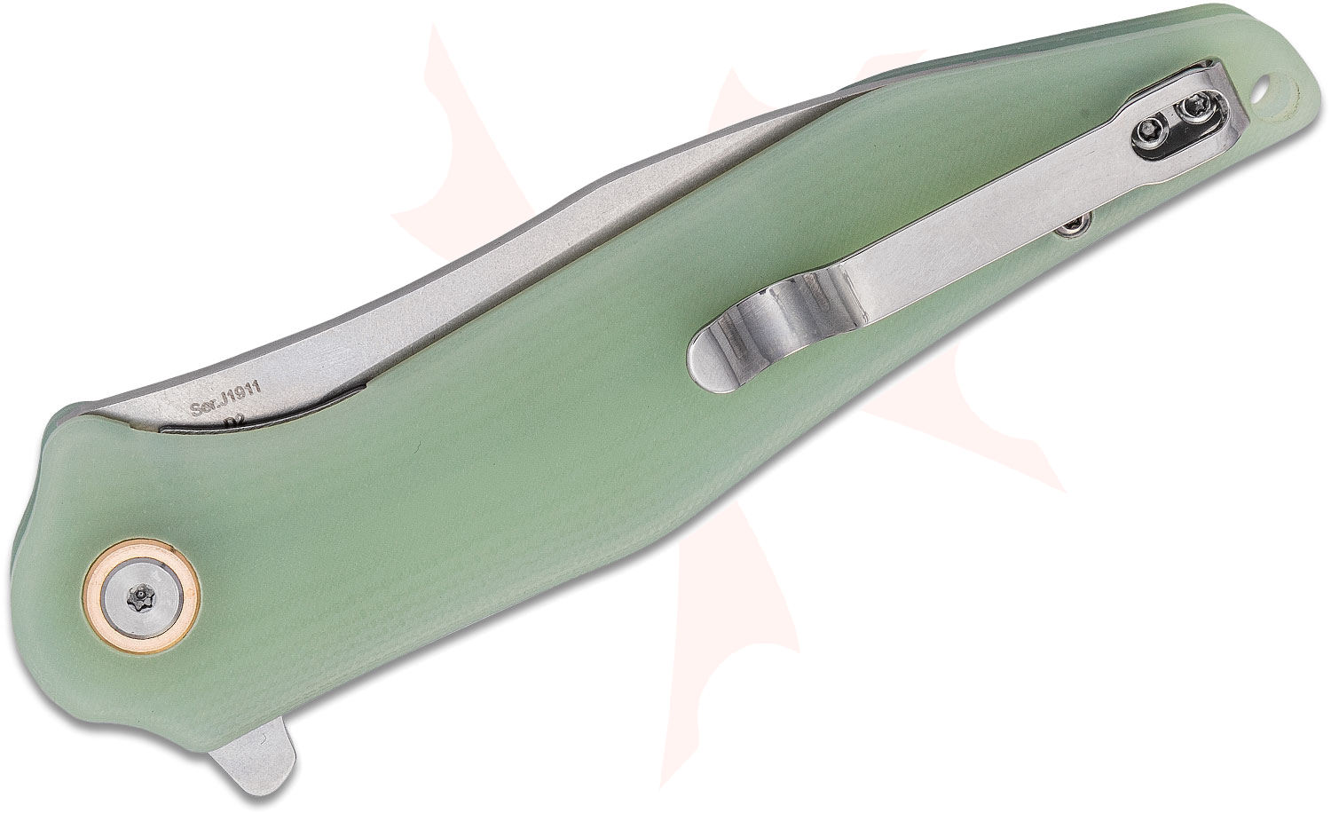 CJRB Cutlery Agave Flipper Knife 3.45" Stonewashed Modified Sheepsfoot ...