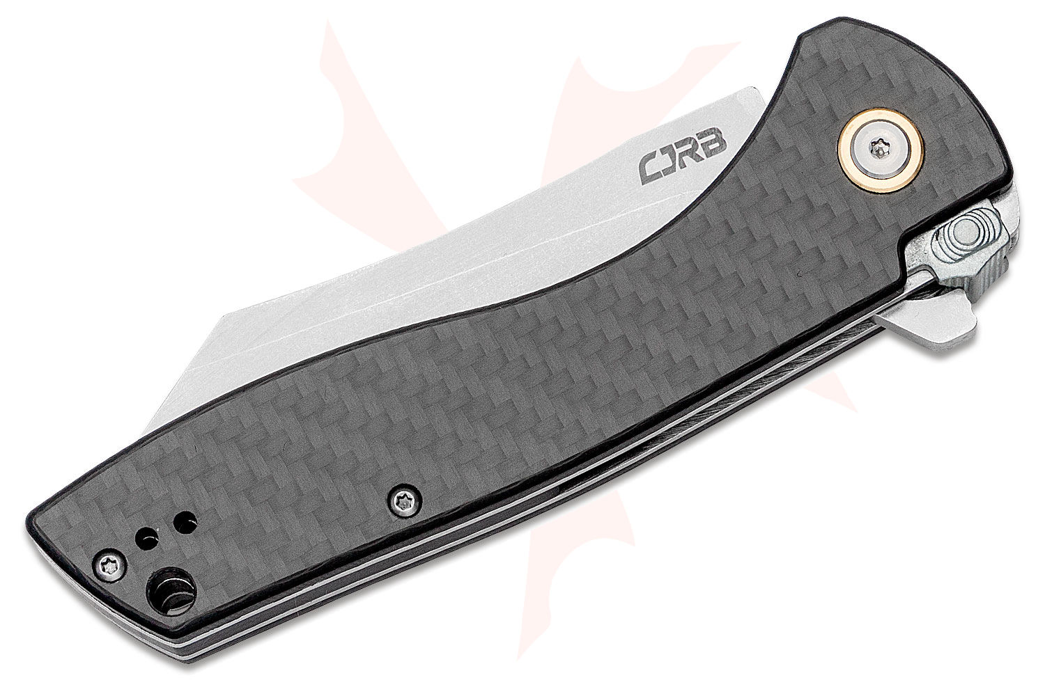CJRB Cutlery Kicker Flipper Knife 3.52" Stonewashed Reverse Tanto Blade ...