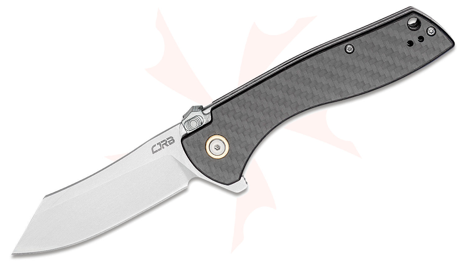 CJRB Cutlery Kicker Flipper Knife 3.52" Stonewashed Reverse Tanto Blade ...
