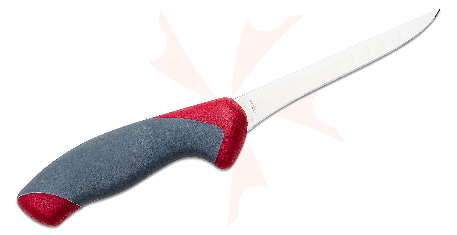 Clauss Titanium Bonded 5" Boning Knife, Gray and Red Rubberized Nylon ...