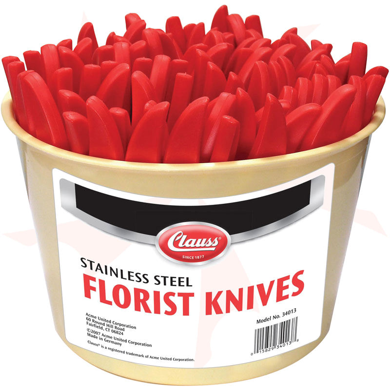 Clauss German Made Florist Stainless Straight Knives Pail of 100 Knives ...