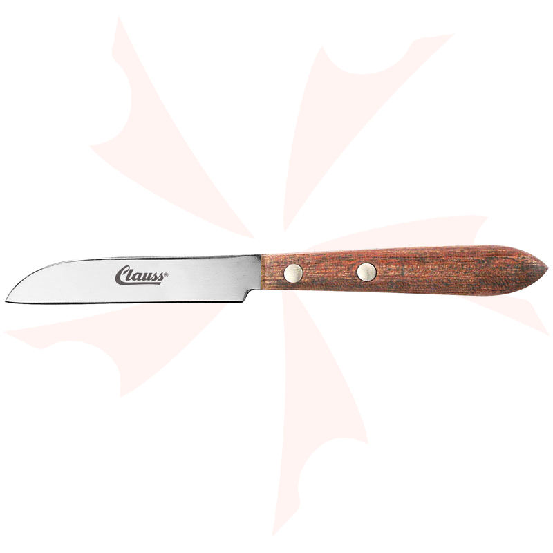 Clauss 7" Stainless Steel Knife Straight Blade, Wooden Handle ...