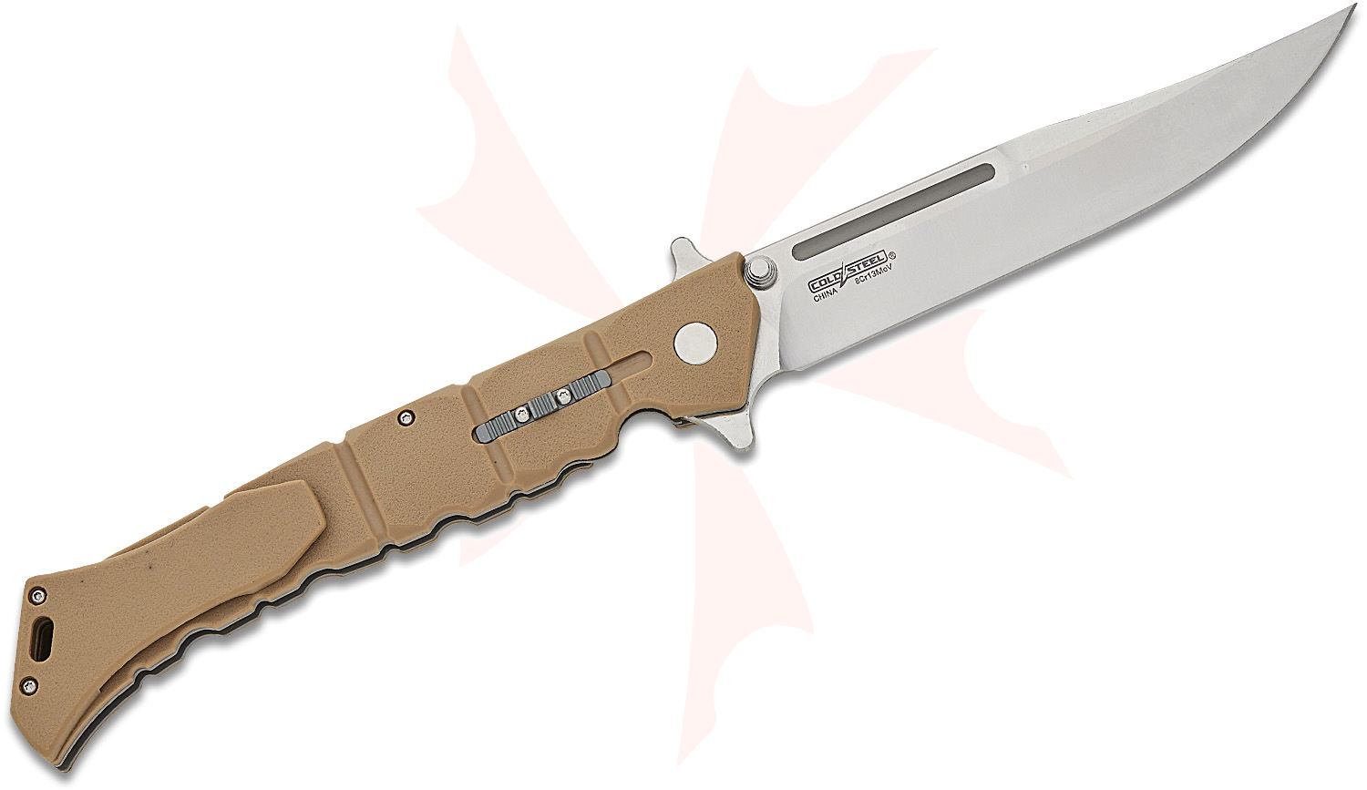 Cold Steel 20NQX-DTST Large Luzon Flipper Knife 6" Satin Clip Point ...