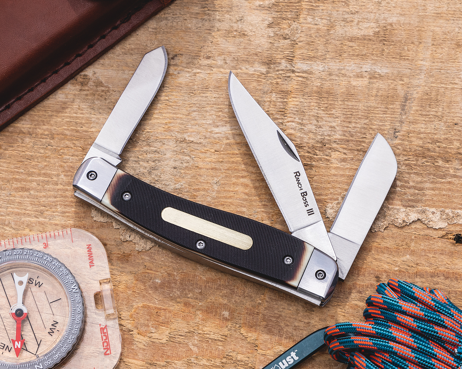 Cold Steel Ranch Boss III Stockman Folding Knife, Faux Sawed Bone ...