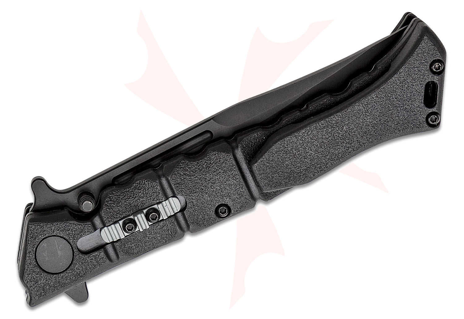 Cold Steel 20NQL-BKBK Medium Luzon Flipper Knife 4" Black Plain Blade ...