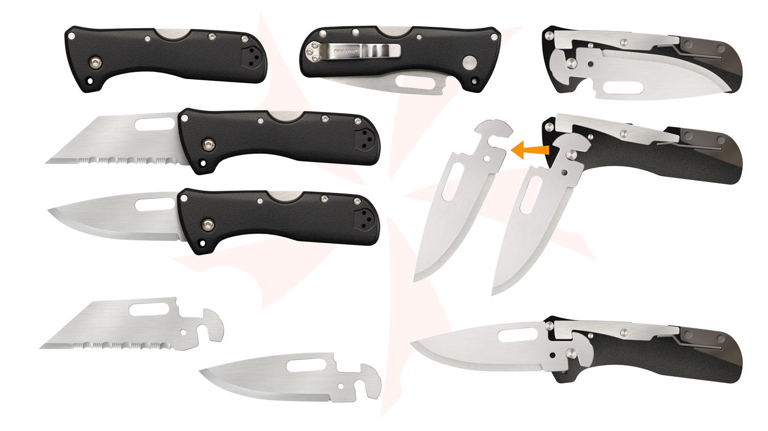 Cold Steel 40BA Click-N-Cut Knife 2.75" Interchangeable Blade, ABS ...