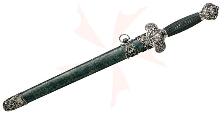 Cold Steel 88RLD Jade Lion Dagger 15.5" Damascus Blade - KnifeCenter