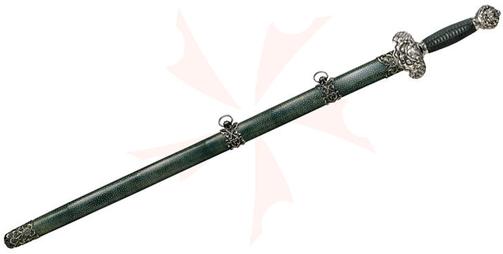 Cold Steel 88RLG Jade Lion Gim Sword 30" Damascus Blade - KnifeCenter