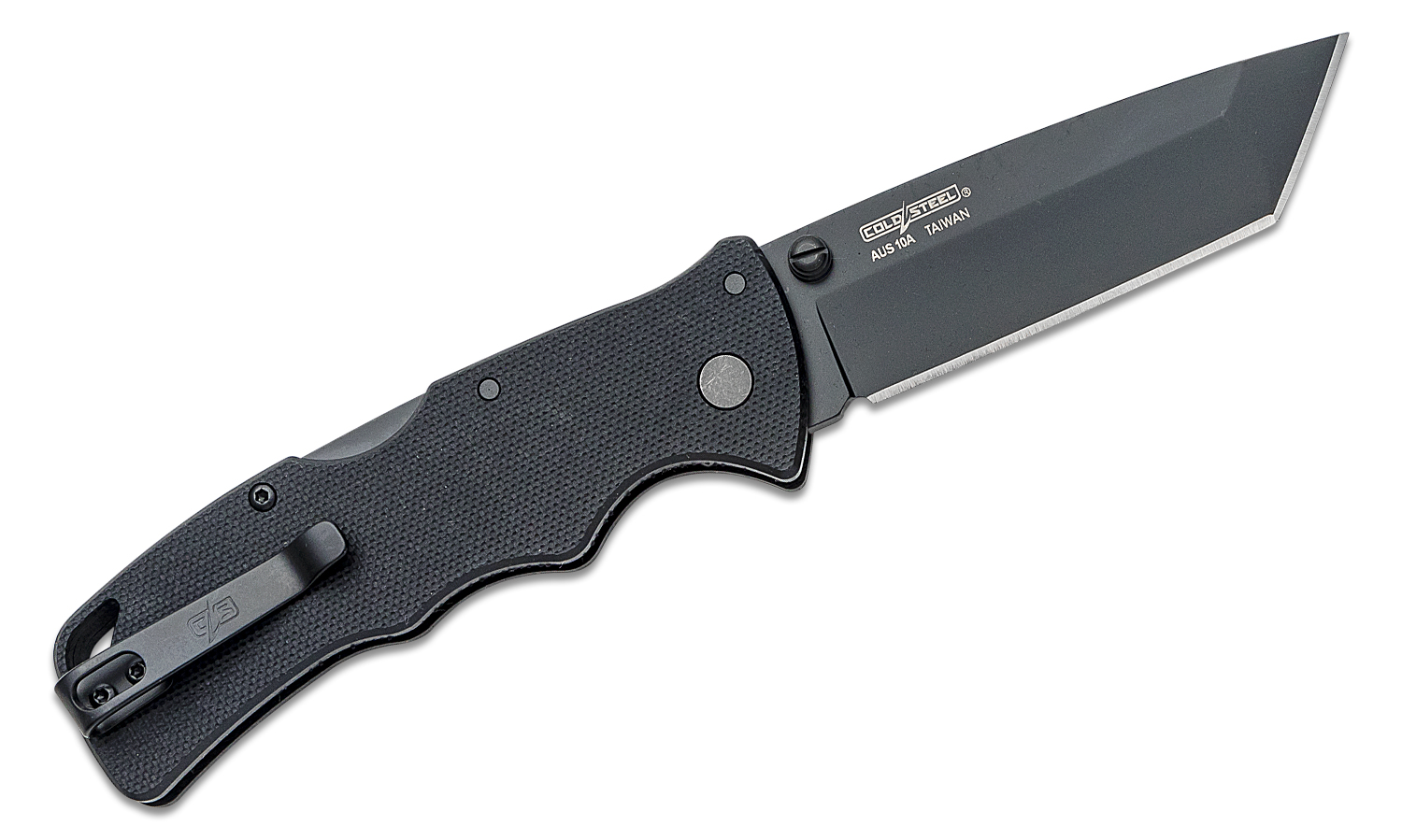 Cold Steel Verdict Folding Knife 3.125" AUS-10A Black DLC Tanto Blade ...