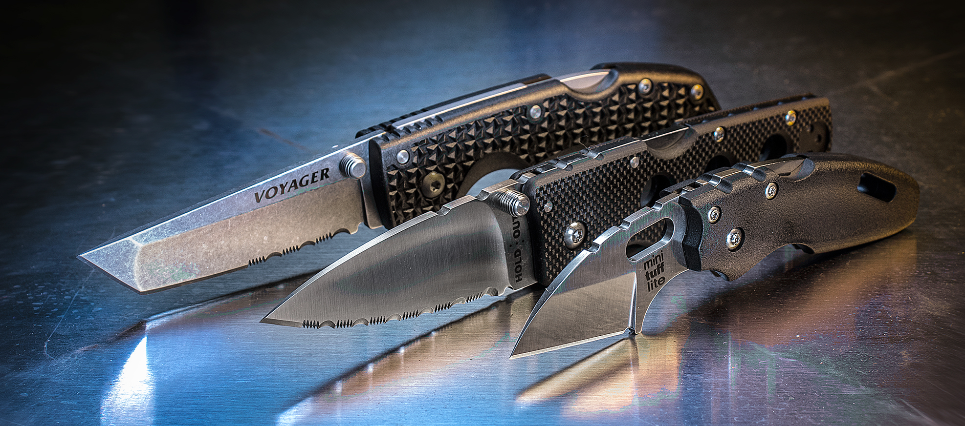 Cold Steel 29TMTH Medium Voyager 3" Stonewash Combo Tanto Blade ...