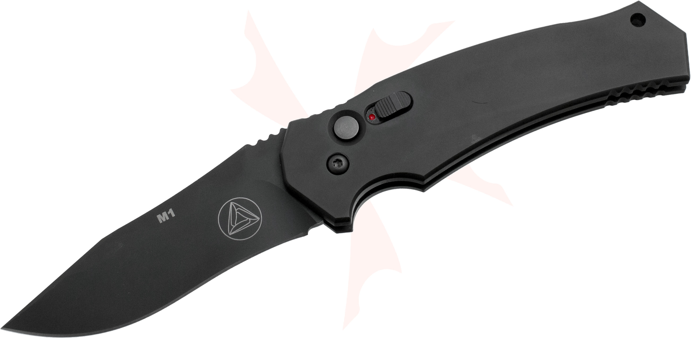 Combative Edge M1 Blackout AUTO Folder 3.75" S30V Black Plain Blade and ...