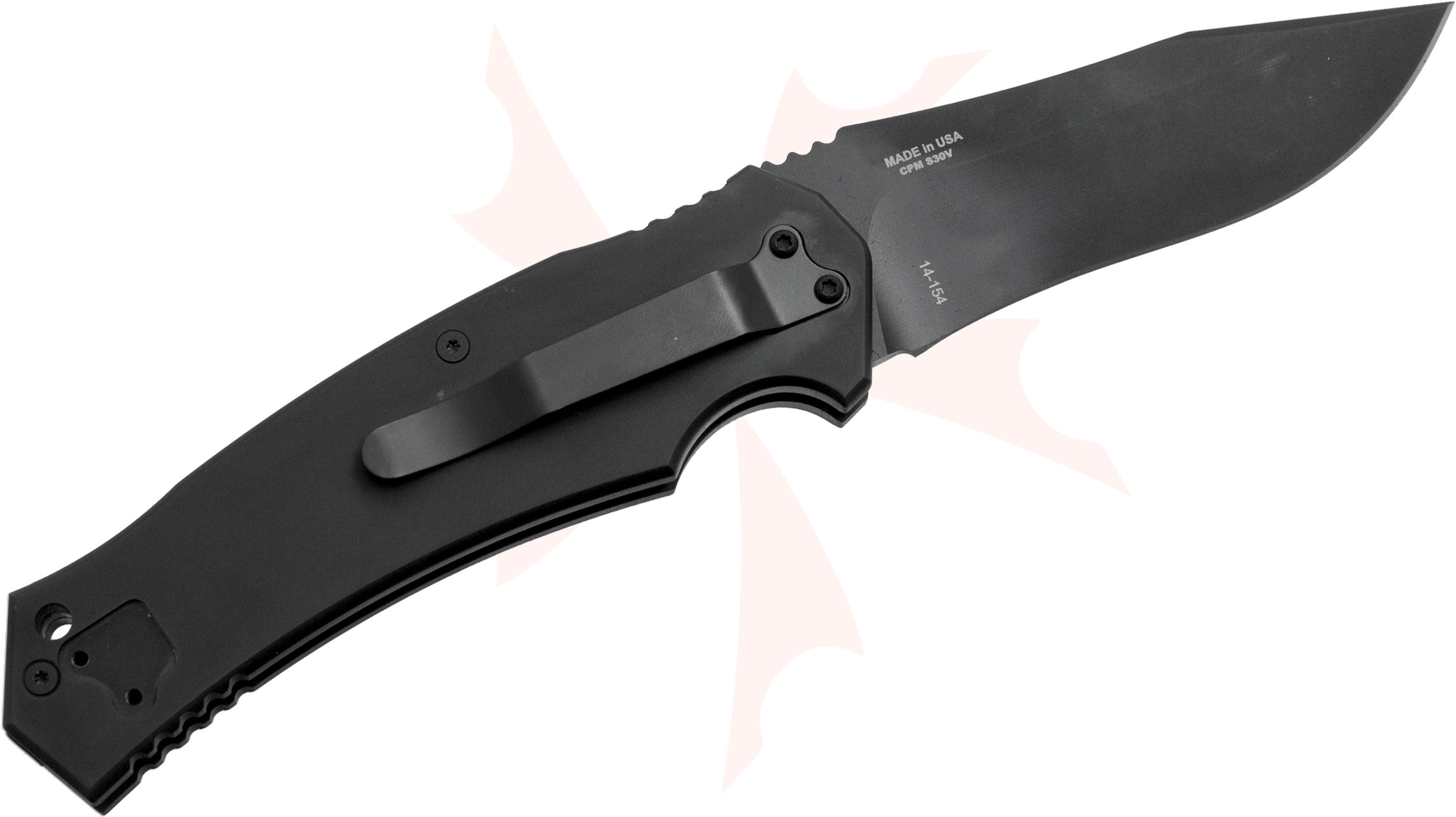 Combative Edge M1 Blackout AUTO Folder 3.75" S30V Black Plain Blade and ...