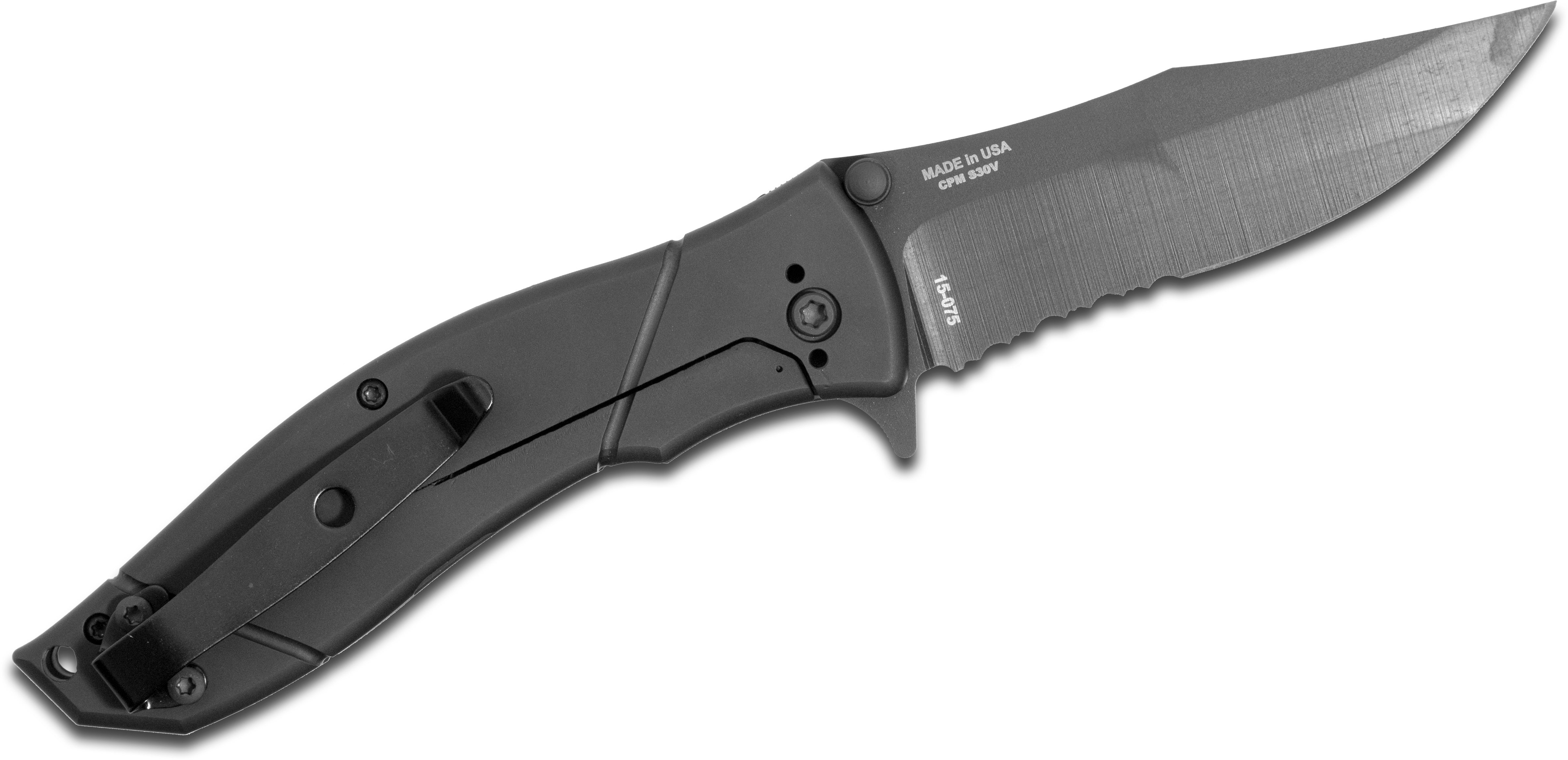 Combative Edge Draco Blackout Assisted Flipper 3.5" S30V Black Combo ...