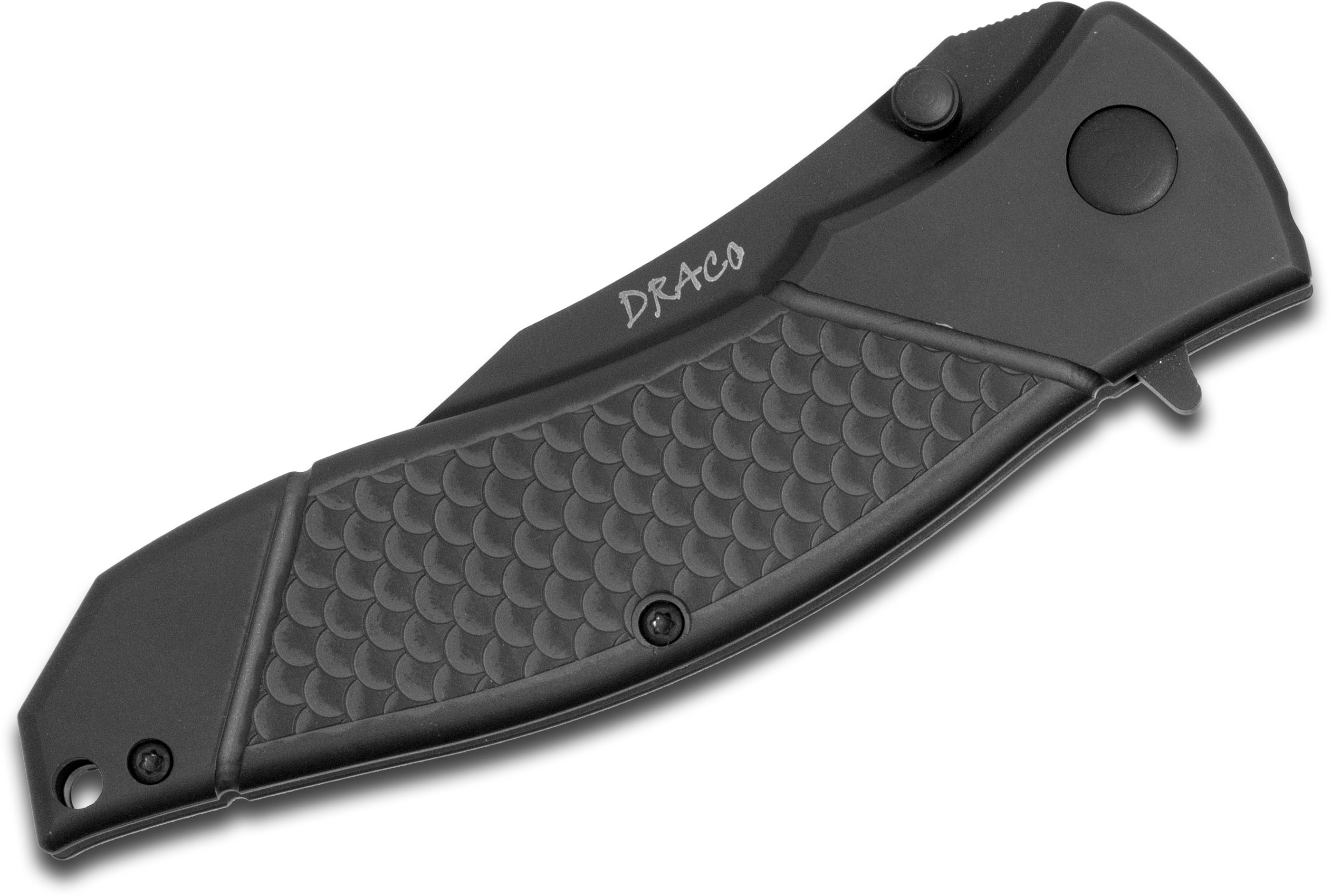 Combative Edge Draco Blackout Assisted Flipper 3.5" S30V Black Combo ...