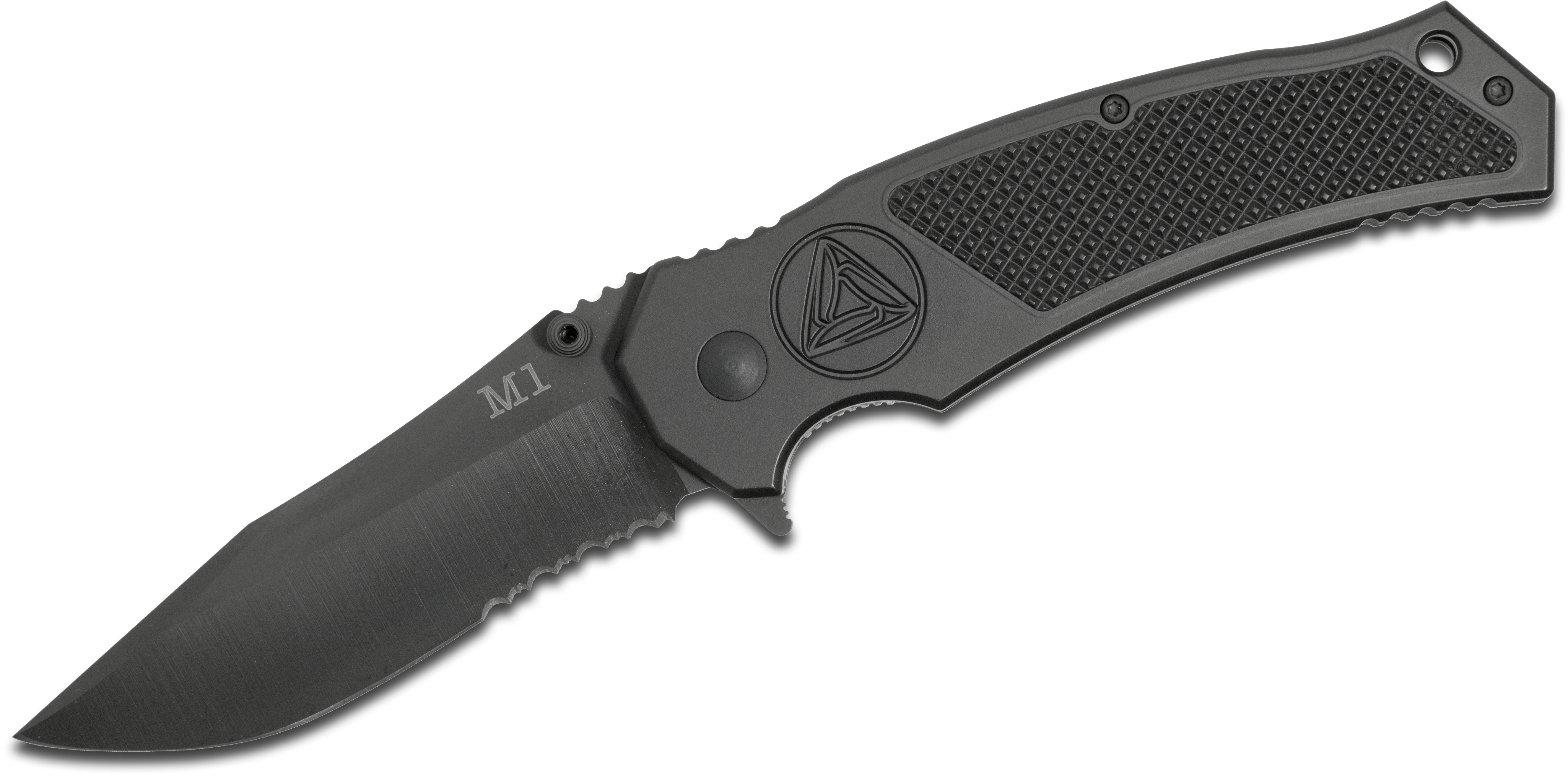 Combative Edge M1 Assisted Folder 3.875" CPM-PSF27 Blackout Combo Blade ...