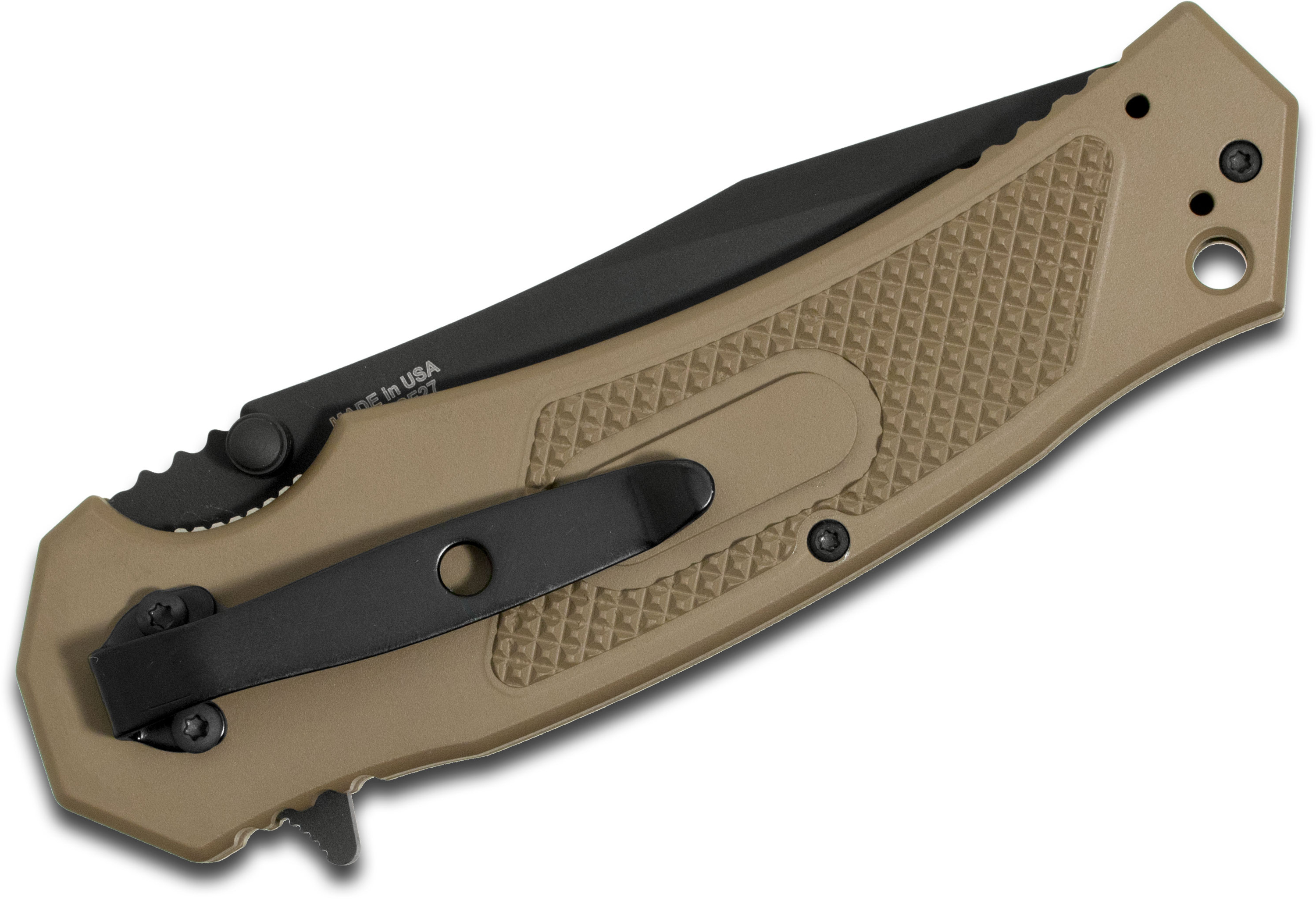 Combative Edge M1 Manual Flipper 3.875" PSF27 Black Clip Point Combo ...