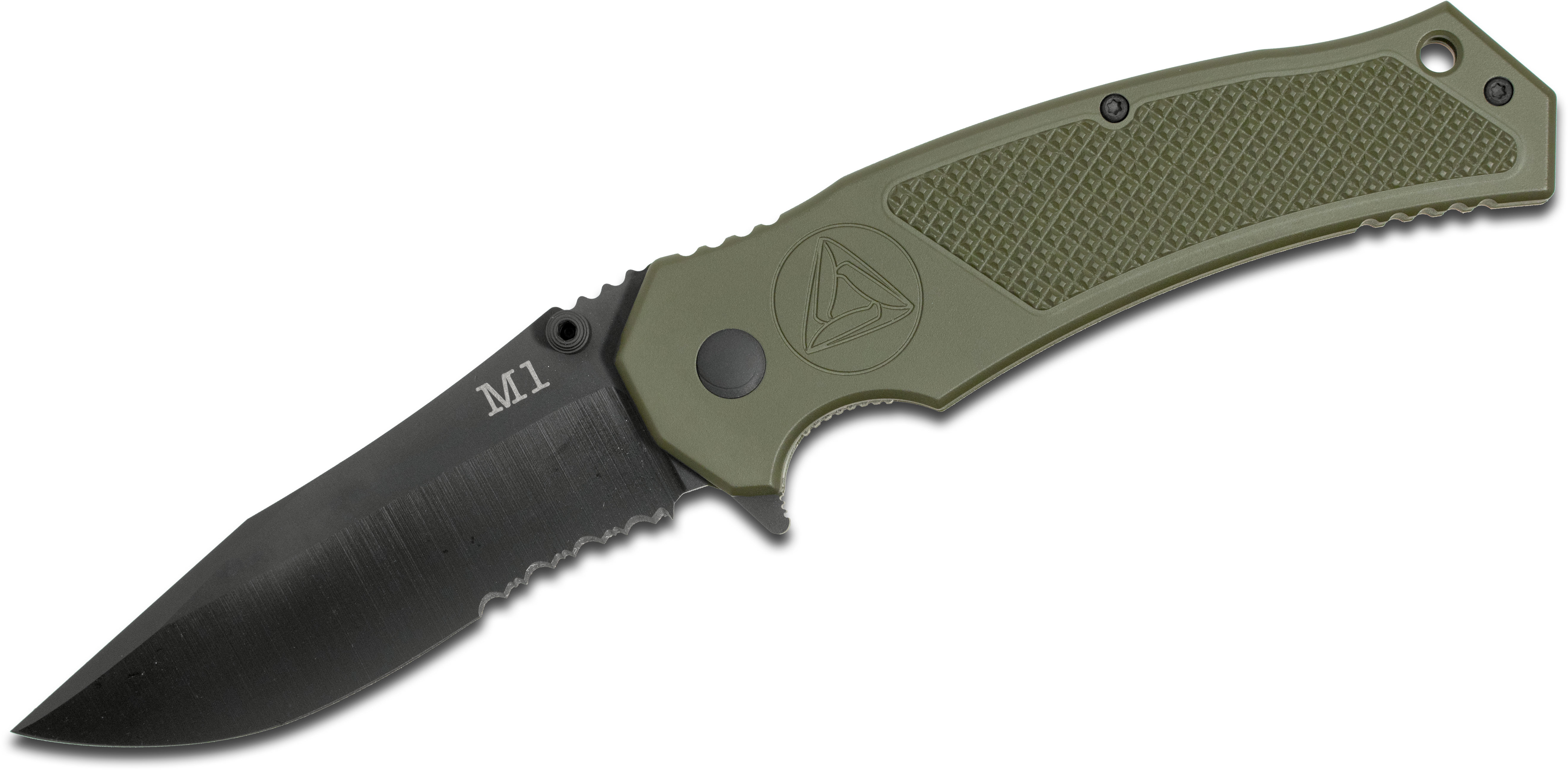 Combative Edge M1 Manual Flipper 3.875" PSF27 Black Clip Point Combo ...