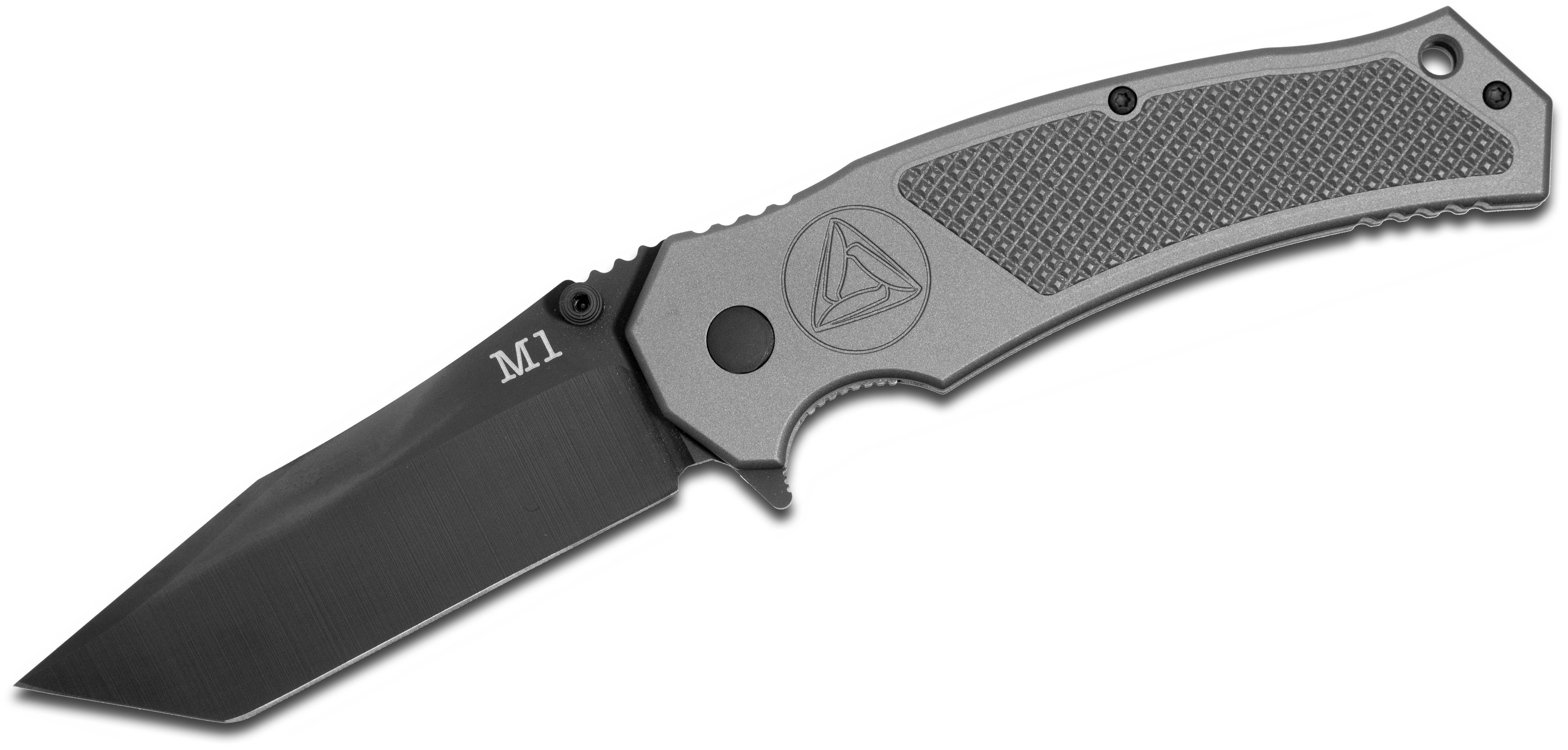 Combative Edge M1 Assisted Flipper 3.875" PSF27 Black Tanto Plain Blade ...