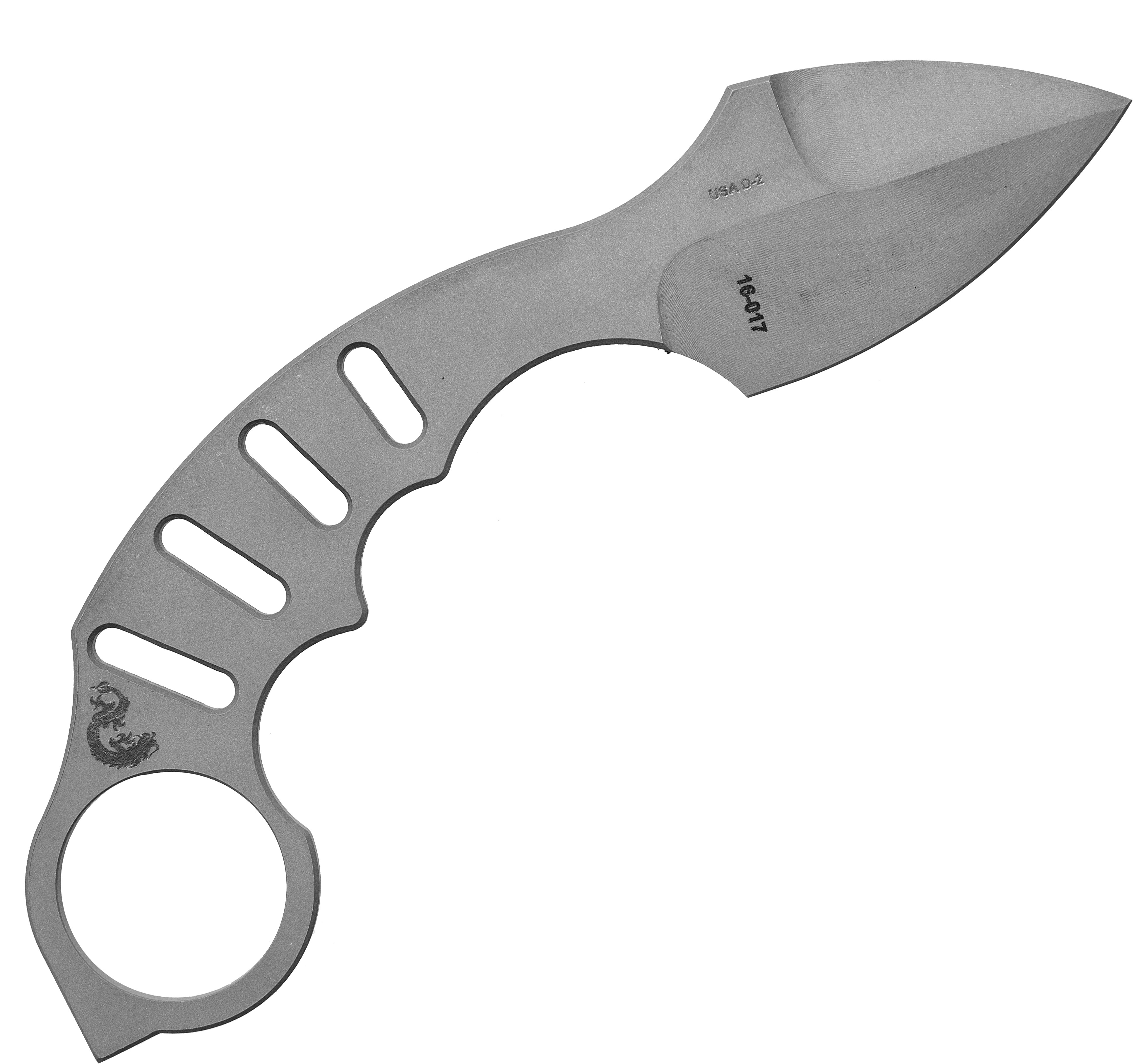 Combative Edge Dragon's Tail Fixed Karambit 2.5" D2 Bead Blast Blade ...